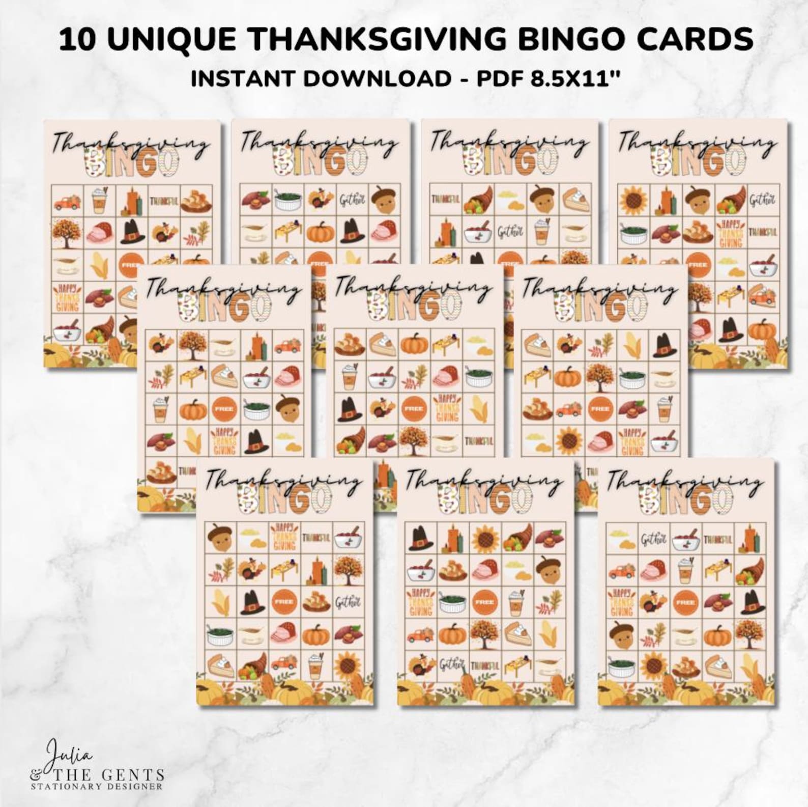 Instant Download Printable - Thanksgiving Game, Friendsgiving, Bingo ...