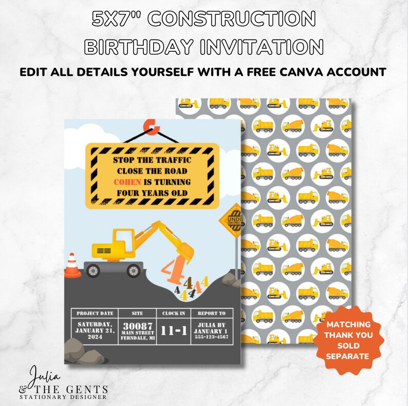Stop the Traffic, Construction Crew, Caution, Boys Birthday Party ...