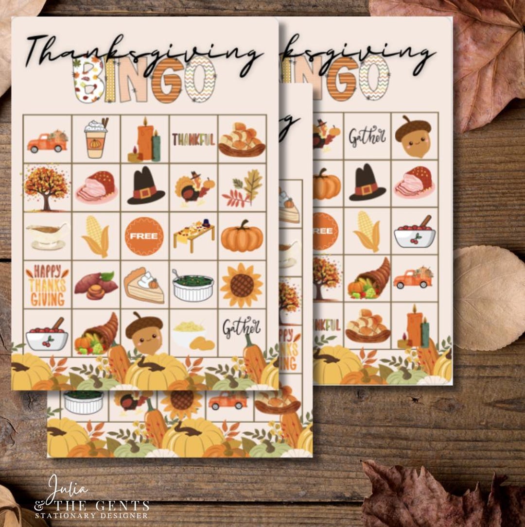Instant Download Printable - Thanksgiving Game, Friendsgiving, Bingo ...