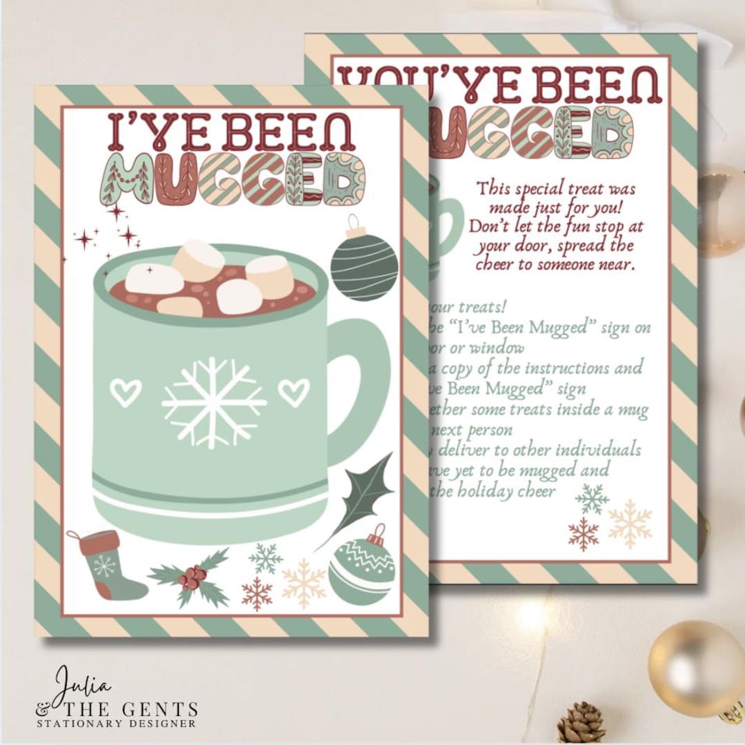 Instant Download Printable - Christmas Winter You've Been Mugged ...