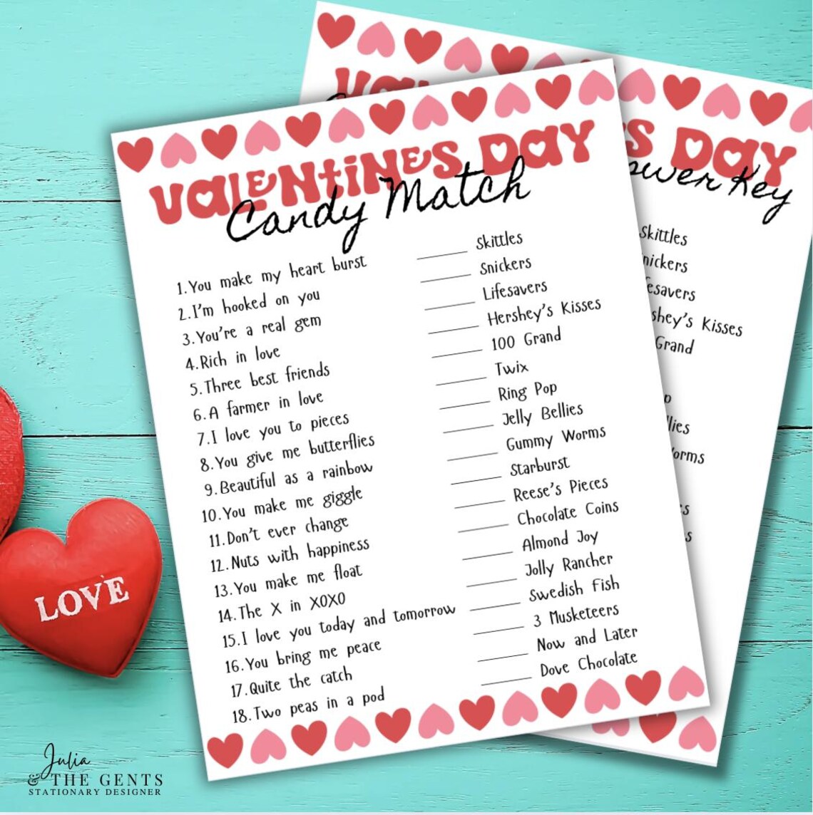 Instant Download Printable - Valentine's Day Game, Valentine's Party ...