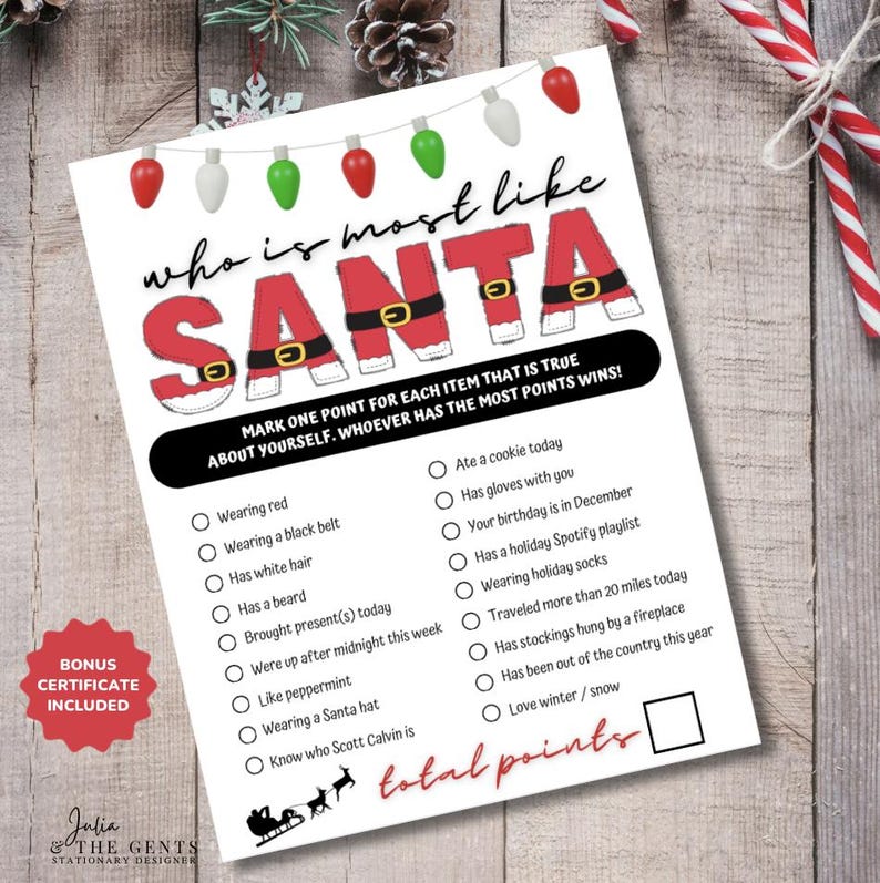Instant Download Printable - Christmas Game, Family Dinner, Family Game ...
