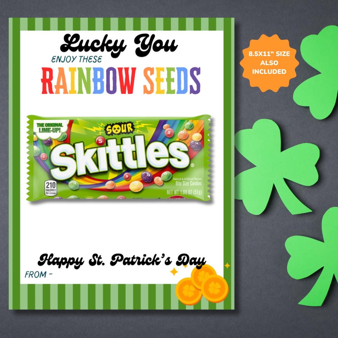 Instant Download Printable - St. Patrick's Day Skittles Rainbow Seeds ...