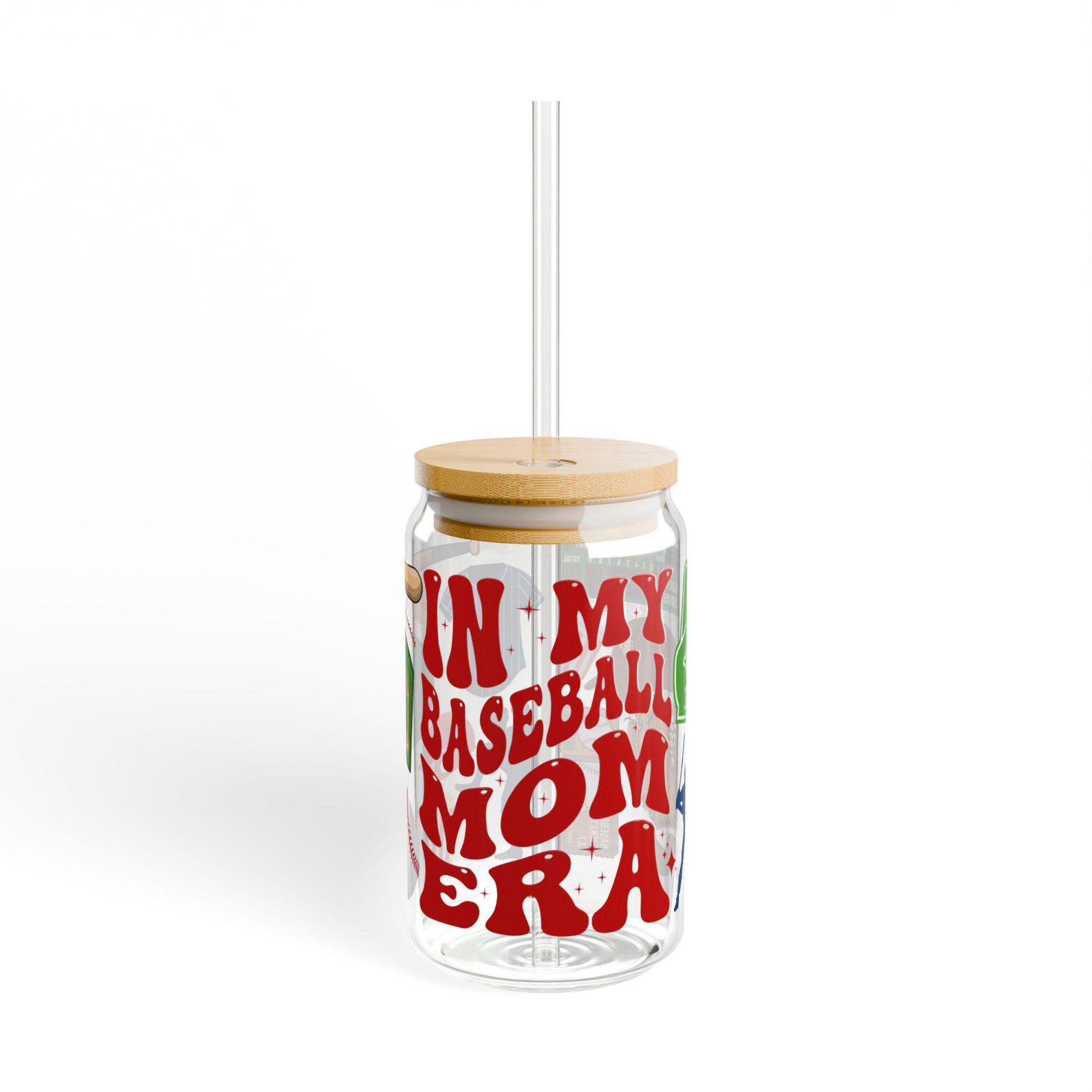 Baseball Mom Era, Sports Mom, Cheer Section, 16oz Sipper Glass Coffee ...