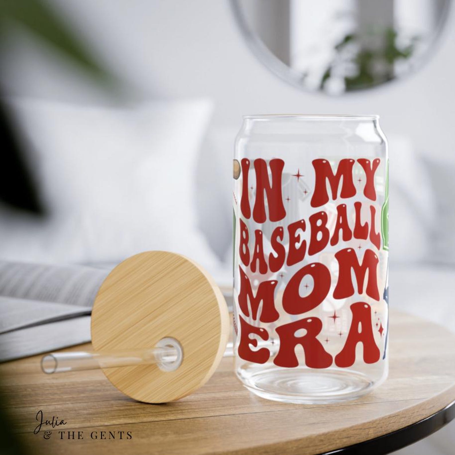 Baseball Mom Era, Sports Mom, Cheer Section, 16oz Sipper Glass Coffee ...