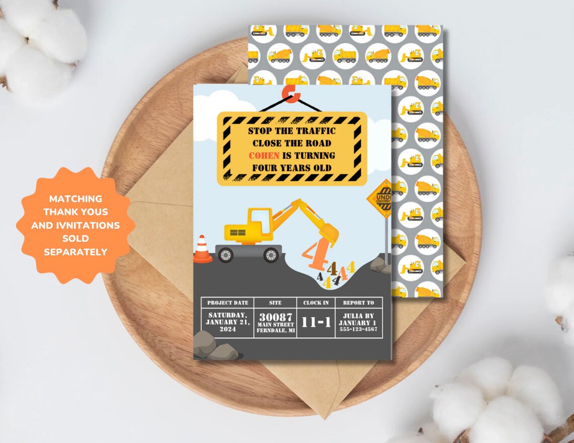 Stop the Traffic, Construction Crew, Caution, Boys Birthday Party ...