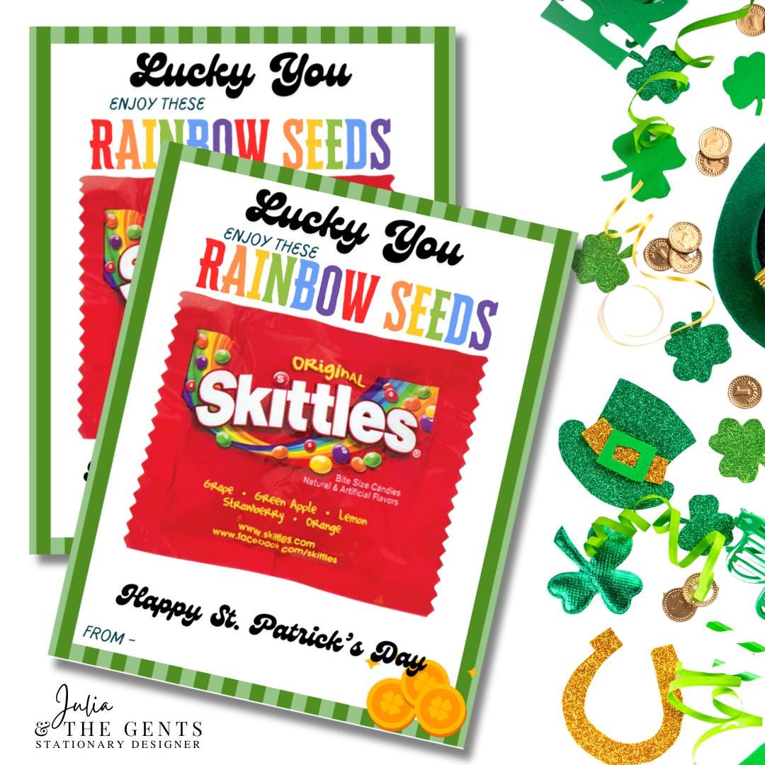 Instant Download Printable - St. Patrick's Day Skittles Rainbow Seeds ...