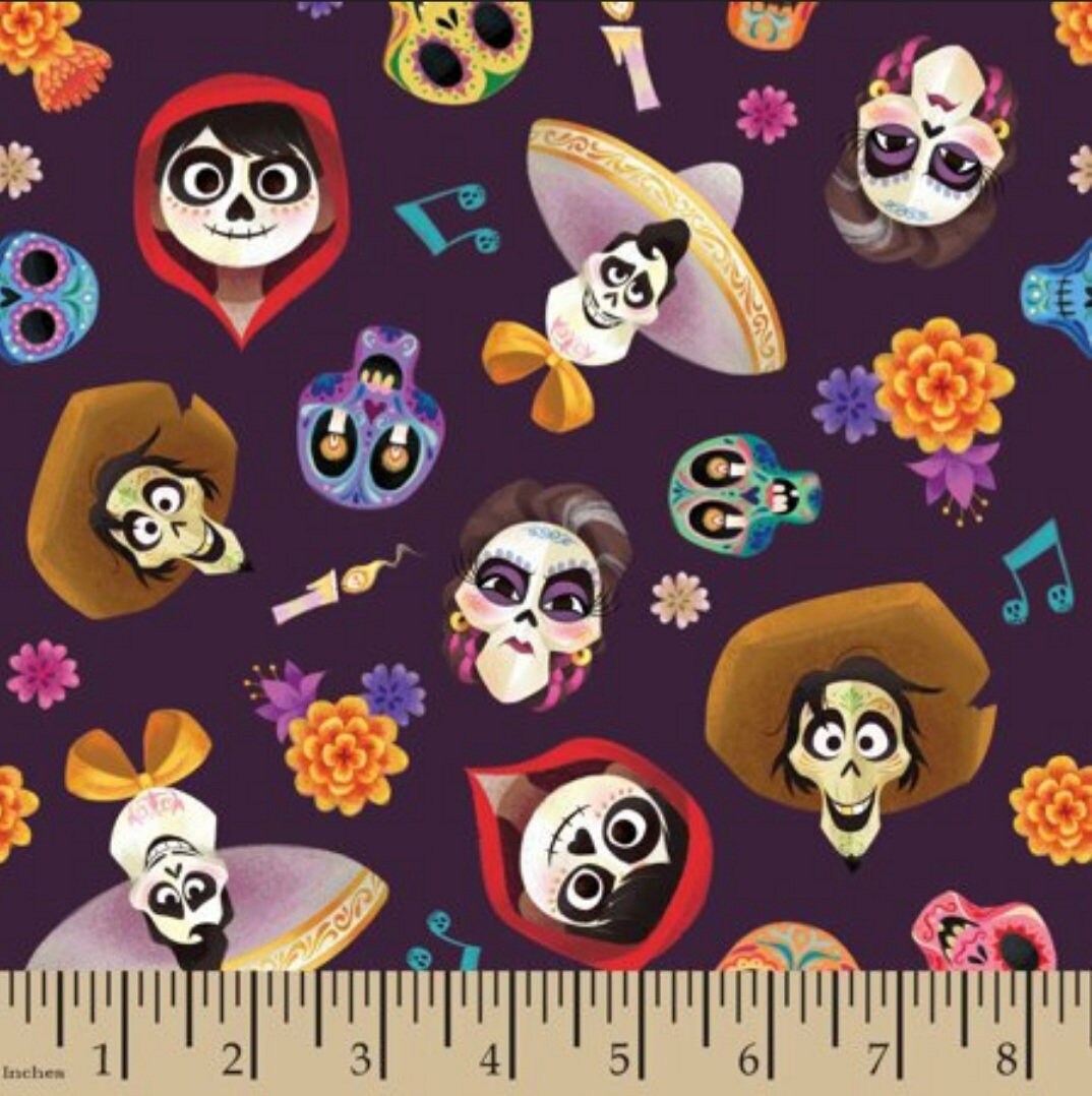 Coco/day of the Dead Surgical Scrub Cap Bouffant Style With White Ribbons - Etsy