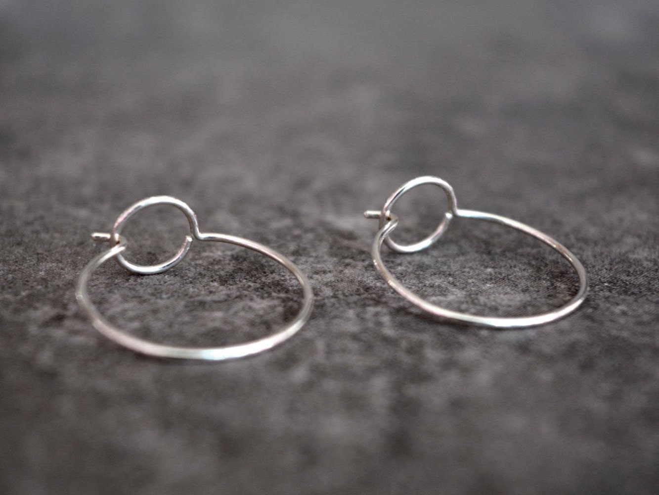 Circle Earrings Silver Wire Handmade Minimalist Jewelry - Etsy
