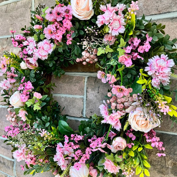 Pink Wreath - Etsy UK