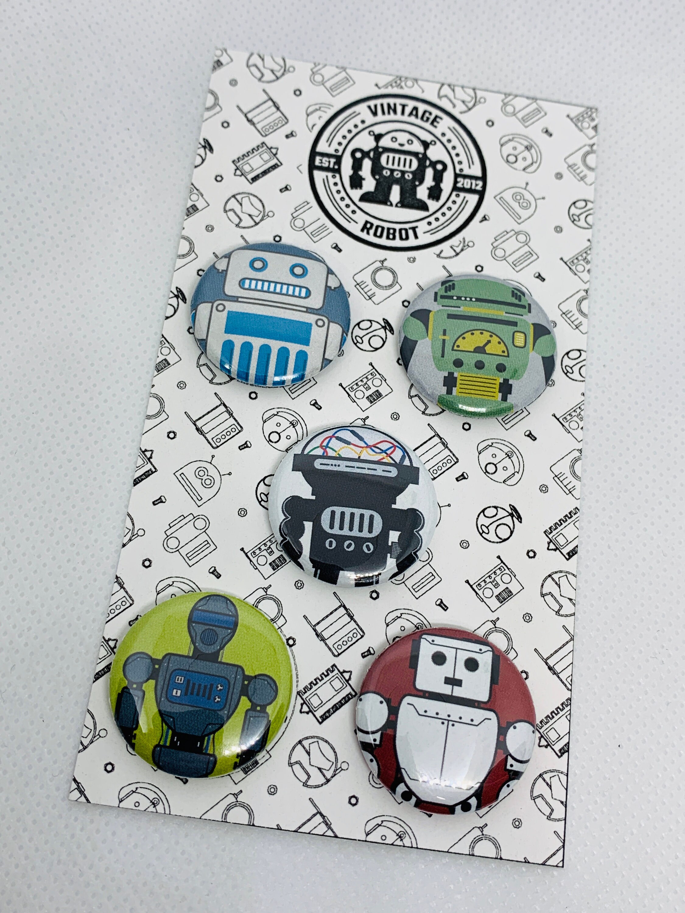 Robot Pins Buttons Magnets Vintage Robot Robots Robot | Etsy