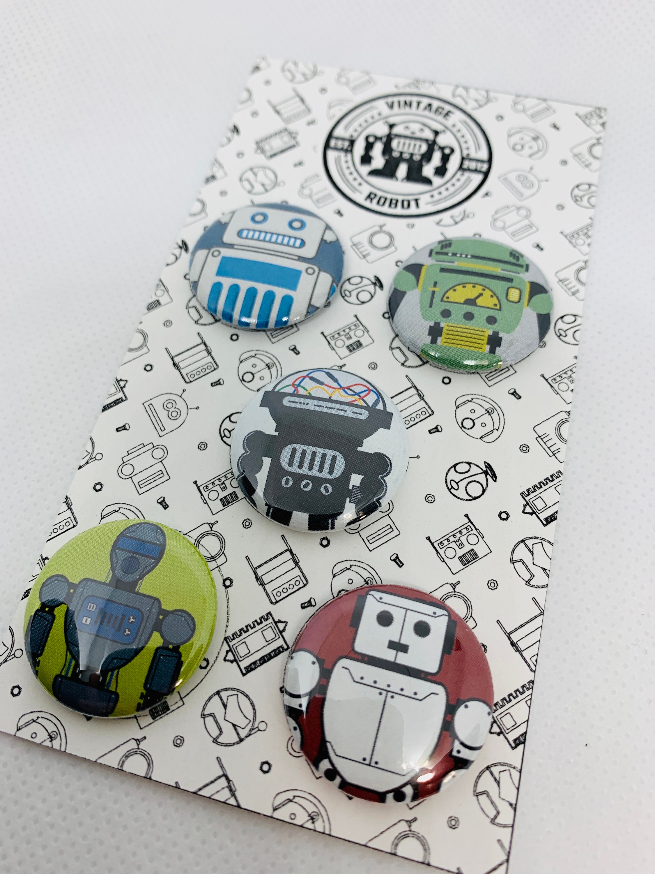 Robot Pins Buttons Magnets Vintage Robot Robots Robot | Etsy