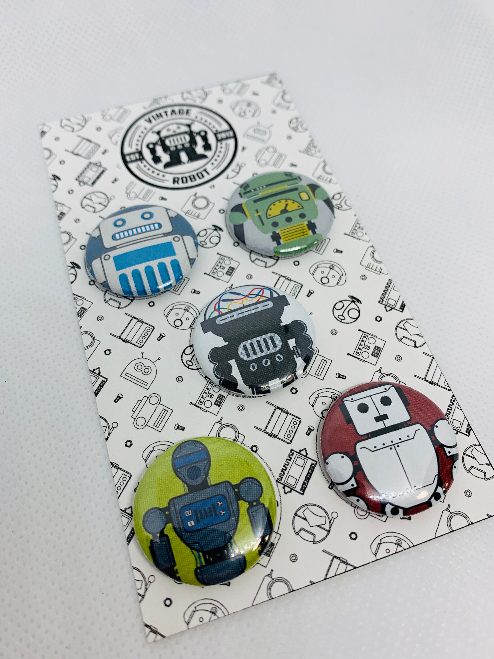 Robot Pins Buttons Magnets Vintage Robot Robots Robot | Etsy