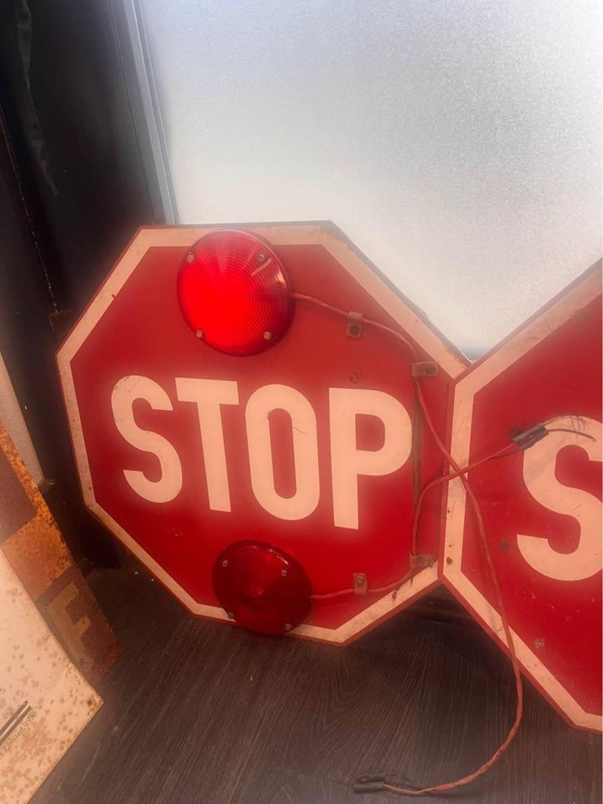 Original Vintage Blinking Lighted Stop Signs off a School Bus - Etsy