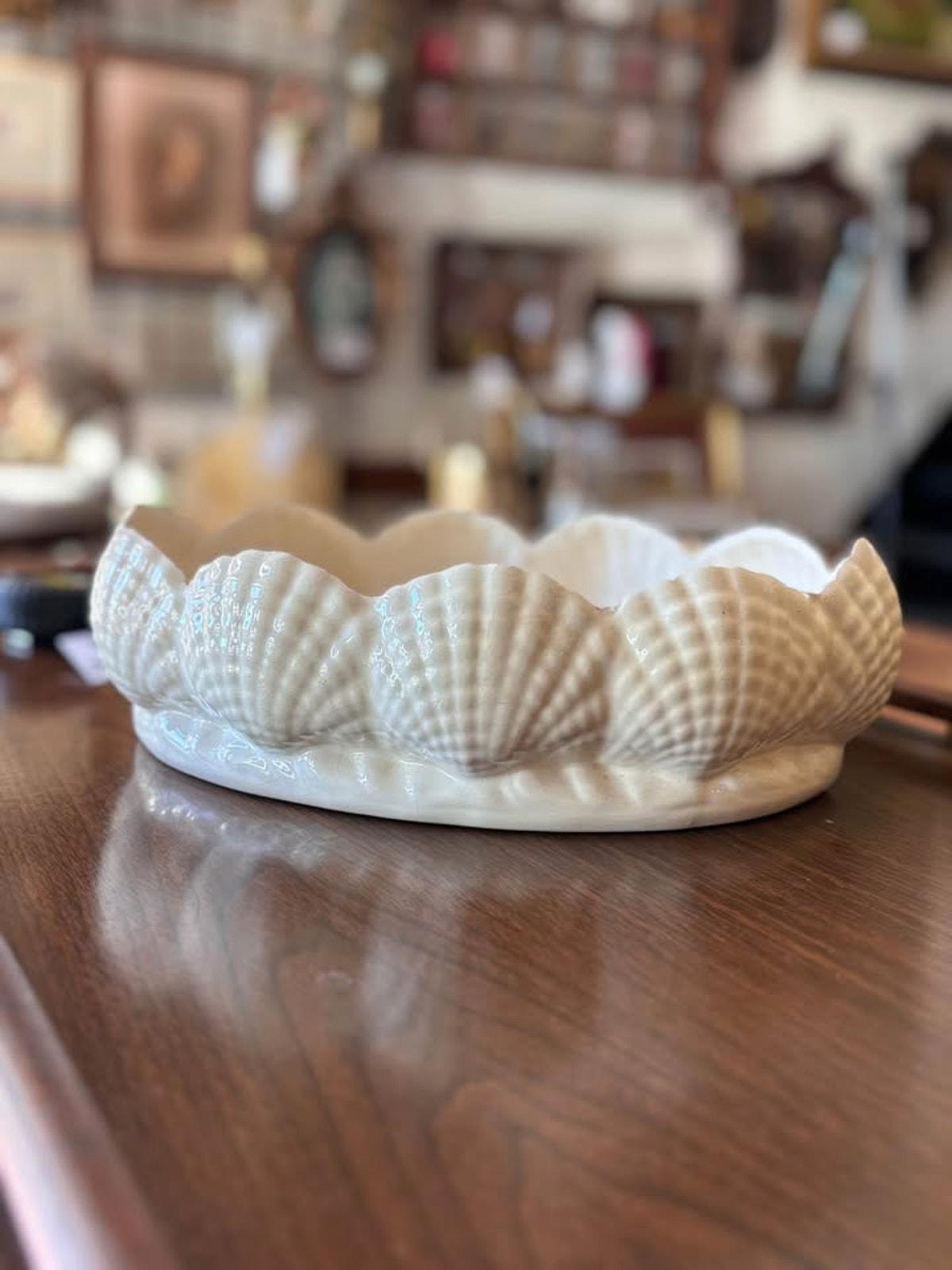 Vintage Ceramic Shell Centerpiece Decorative Bowl - Etsy