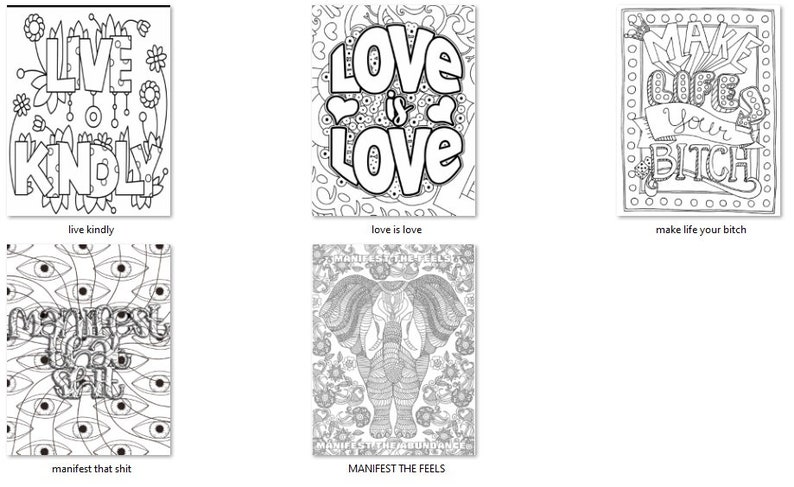 Printable Manifestation Coloring Pages Set of 20 Digital Download Plus ...