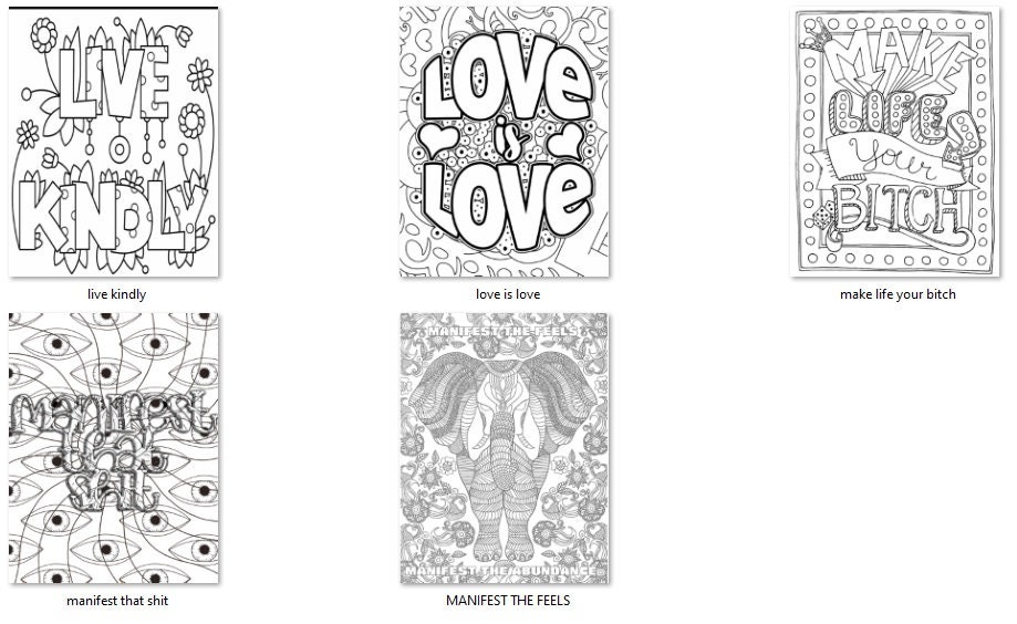 Printable Manifestation Coloring Pages Set of 20 Digital Download Plus ...