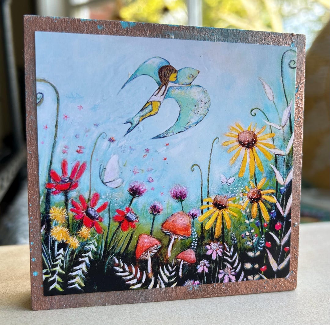 Tiny Art- Infinite Sky 4x4 | Print on Wood | Deona Fish | Contemporary ...