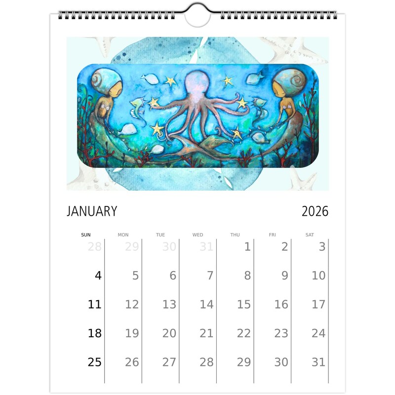 Calendar 2026 Fish - Etsy