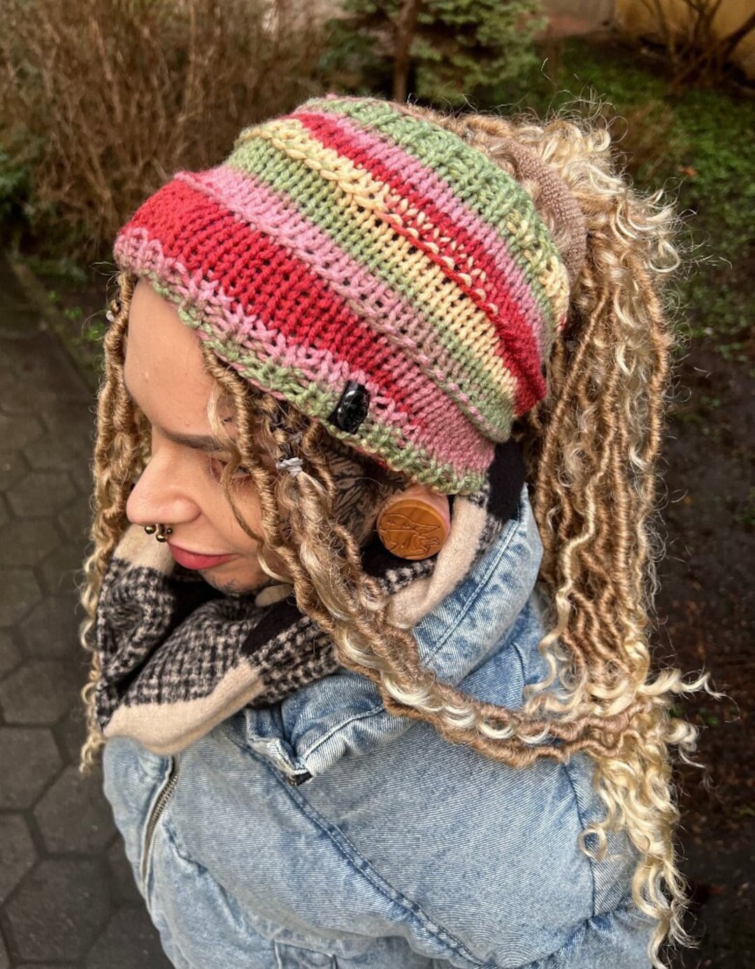 Dreadlocks Band Tube Hat Headband Boho Dreads Turban Locks Braids Ombre ...