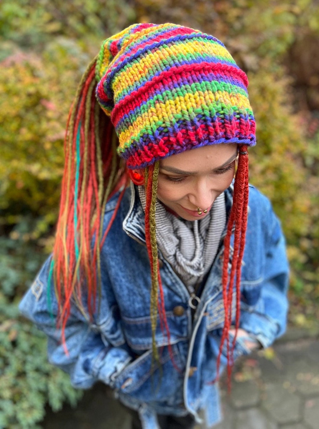 Dreadlocks Tube Hat Headband Locks Dreads Turban Beanie Winter Boho ...