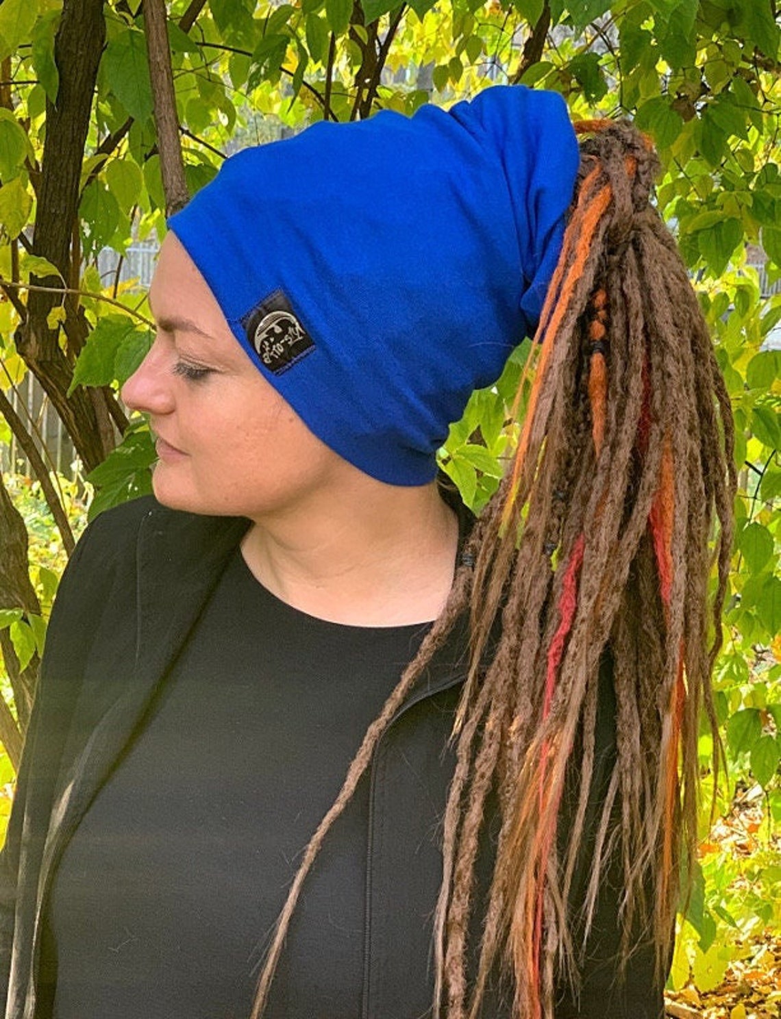 Dreadlocks Tube Hat Headband Braids Dreads Turban Beanie Winter Navy - Etsy
