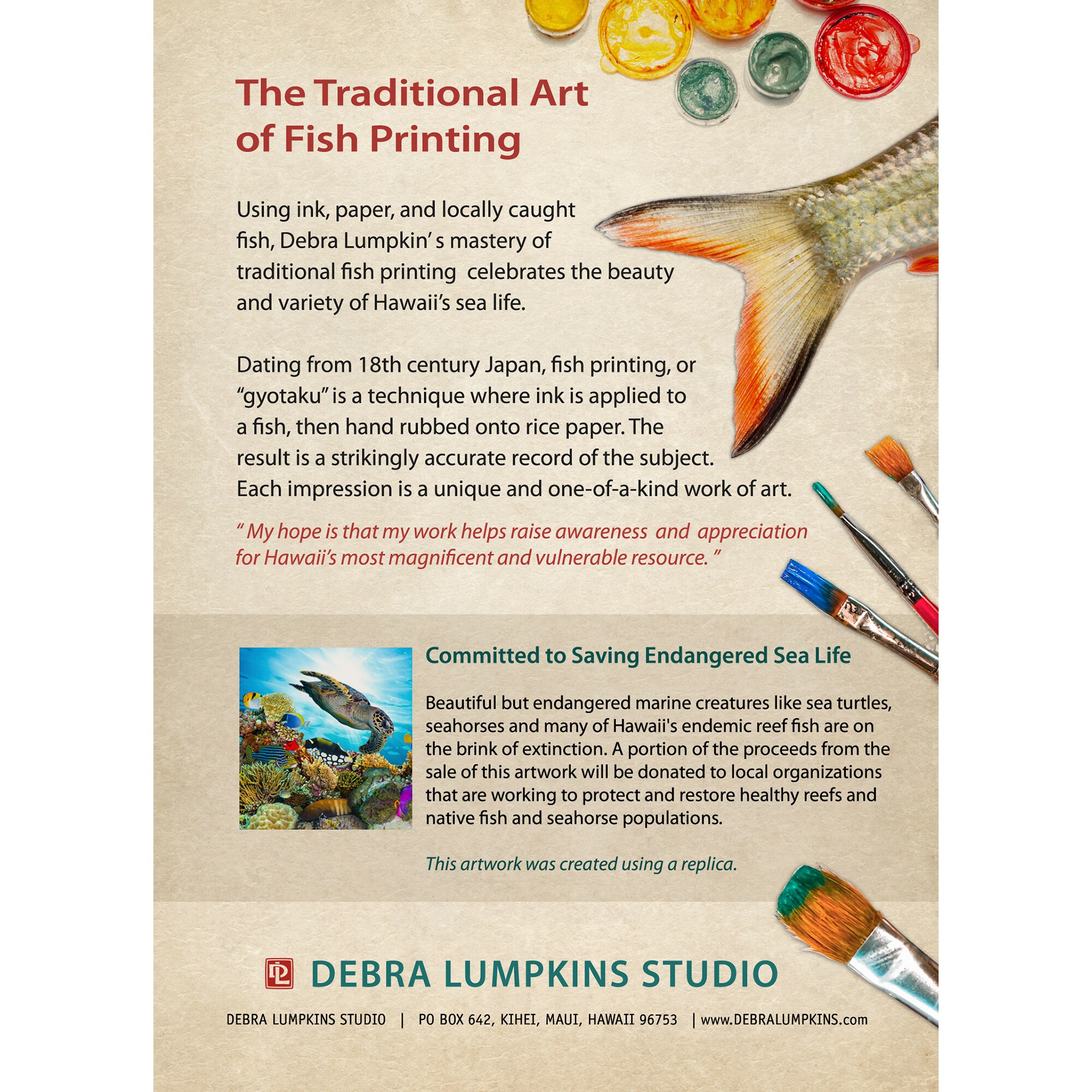 Gyotaku Fish Print Baby Sea Turtles Limited Edition Art by Maui Artist ...