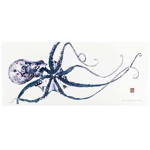 Gyotaku Octopus Art Limited Edition Print by Maui Artist - Etsy