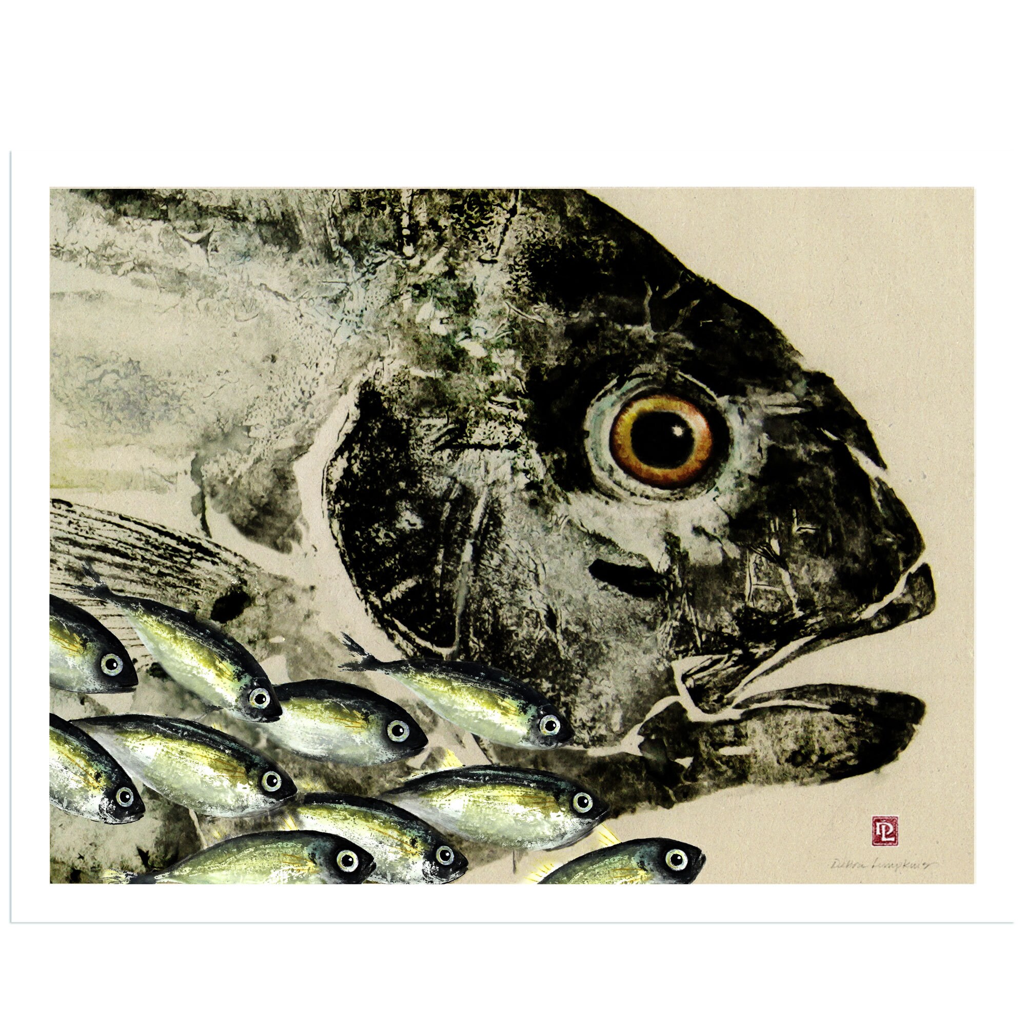 Gyotaku Fish Print Kagami Ulua by Maui Artist Debra Lumpkins - Etsy