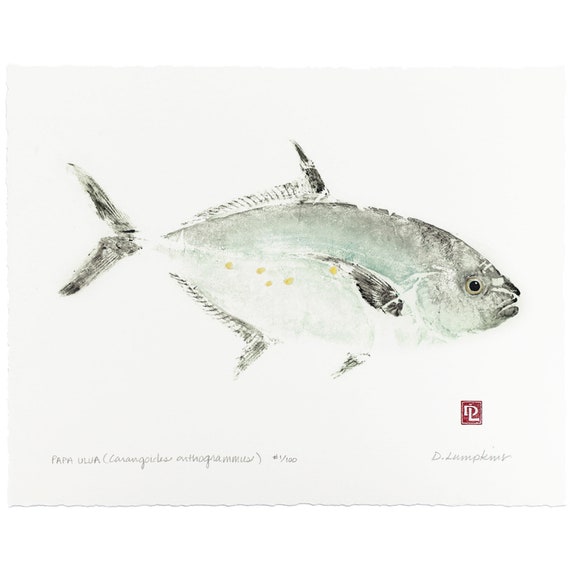 Gyotaku Fish Print Ulua Limited Edition Art by Maui Artist | Etsy