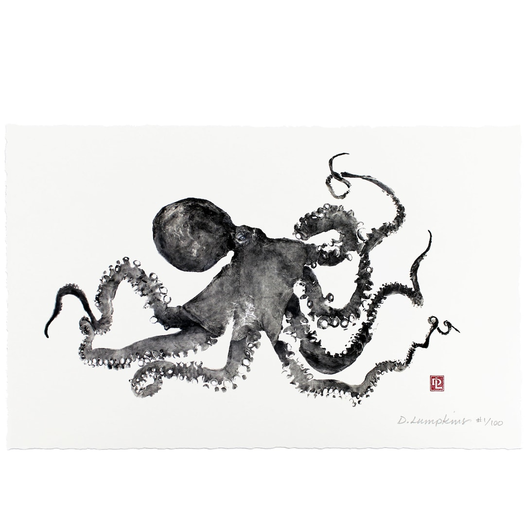 Gyotaku Octopus Hawaii Art by Debra Lumpkins - Etsy
