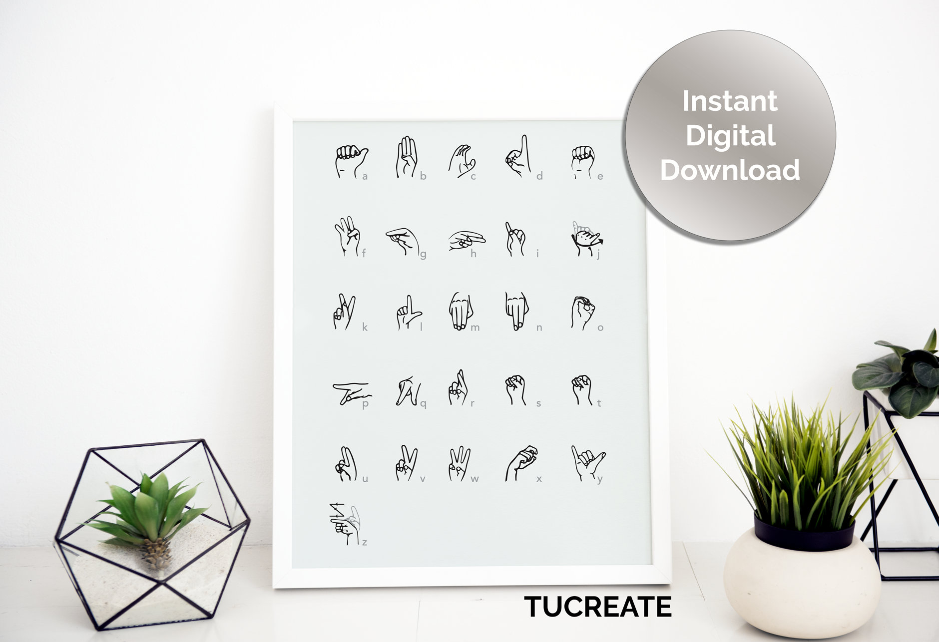 American Sign Language Poster Wall Art Decoration Instant Download - Etsy