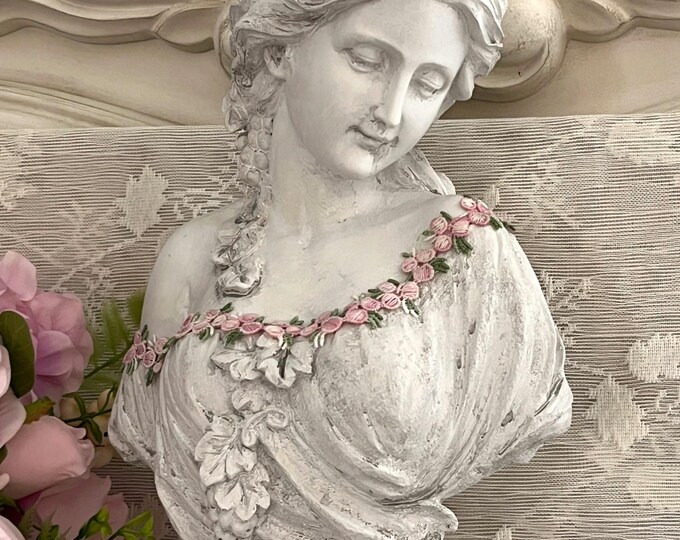 Classic Greek Goddess Bust for Mantel or Bookshelf, Shabby French Décor ...