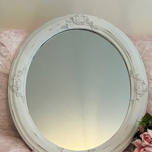 Ornate White Oval Mirror With Beautiful Details, Vintage Style - Etsy
