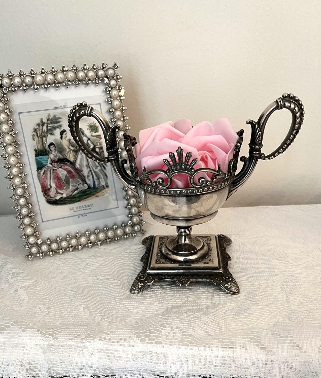 Small Antique Silverplate Dish With Ornate Design, Tufts Silver Boston ...