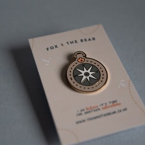 Compass Adventure Gold Enamel Pin - Adventure Enamel Pin - Cute ...