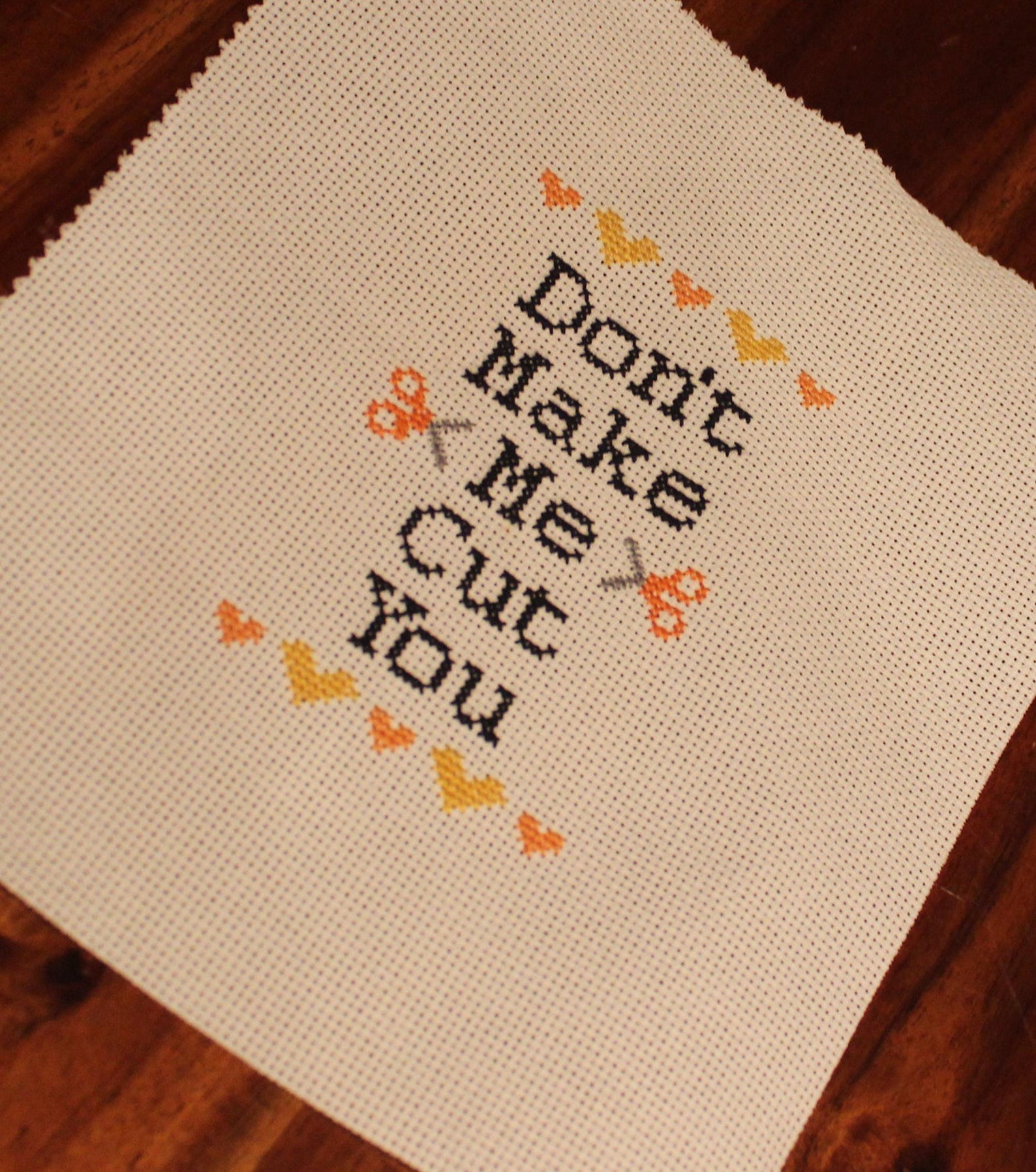 Don't Make Me Cut You - Offensive and Adorable Cross Stitch PATTERN - Etsy
