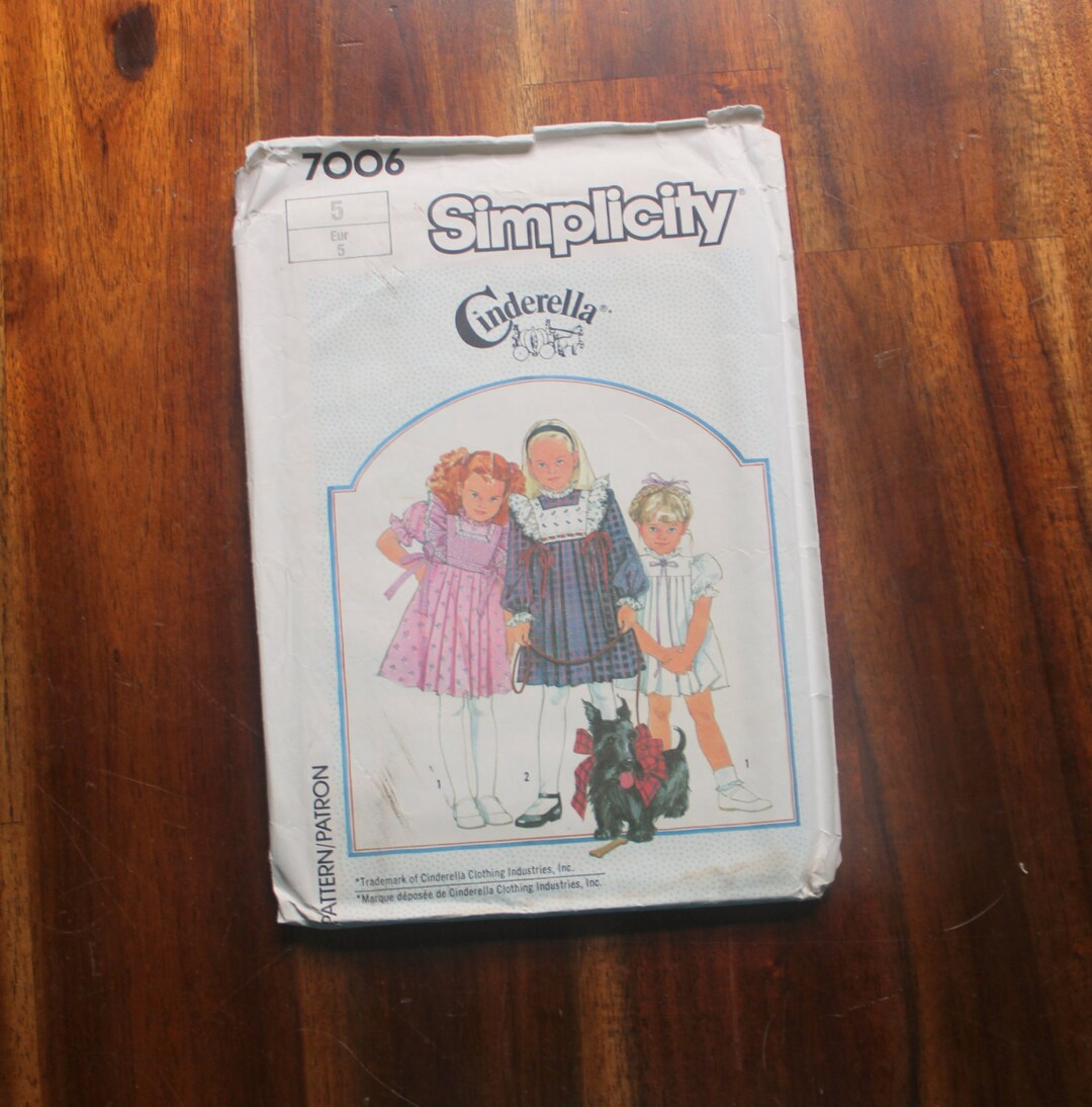 Vintage Girls' Cinderella Sewing Pattern - Simplicity 7006 -girls ...