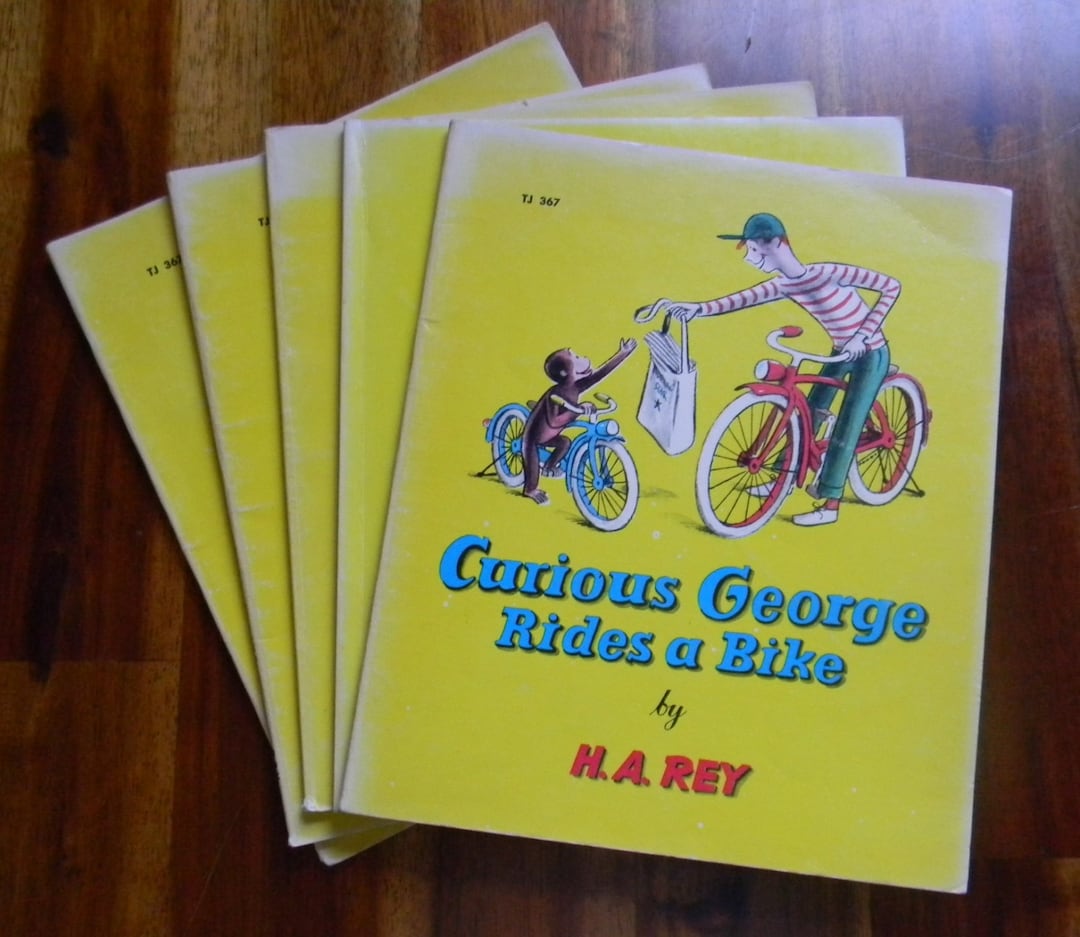1952 Curious George Rides a Bike Paperback Book H.A. Rey - Etsy