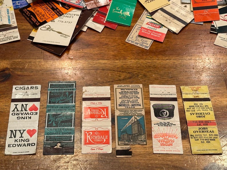 VINTAGE MATCHBOOK COVERS, Lots of 5, 10, or 20 - Scrapbooking, Paper ...