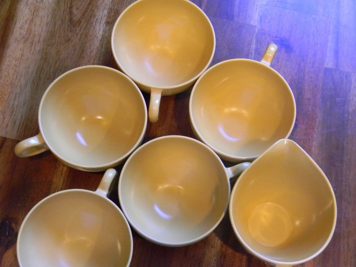 Set of 5 Vintage Oneida Deluxe OD Melamine Teacups With Creamer Harvest ...