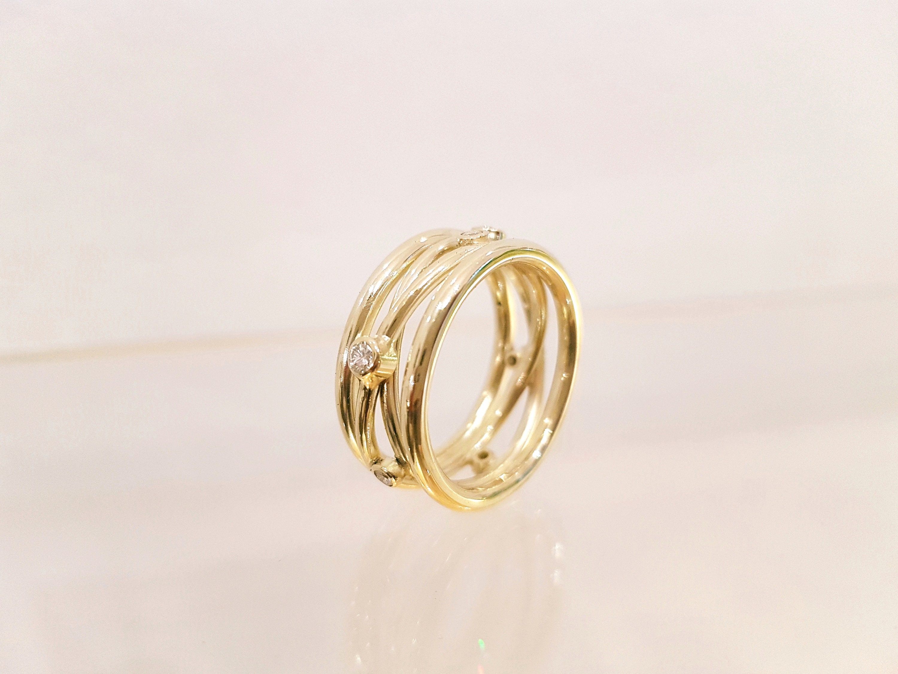 Wickelring aus 585er Gold mit Brillanten Goldring - Etsy.de