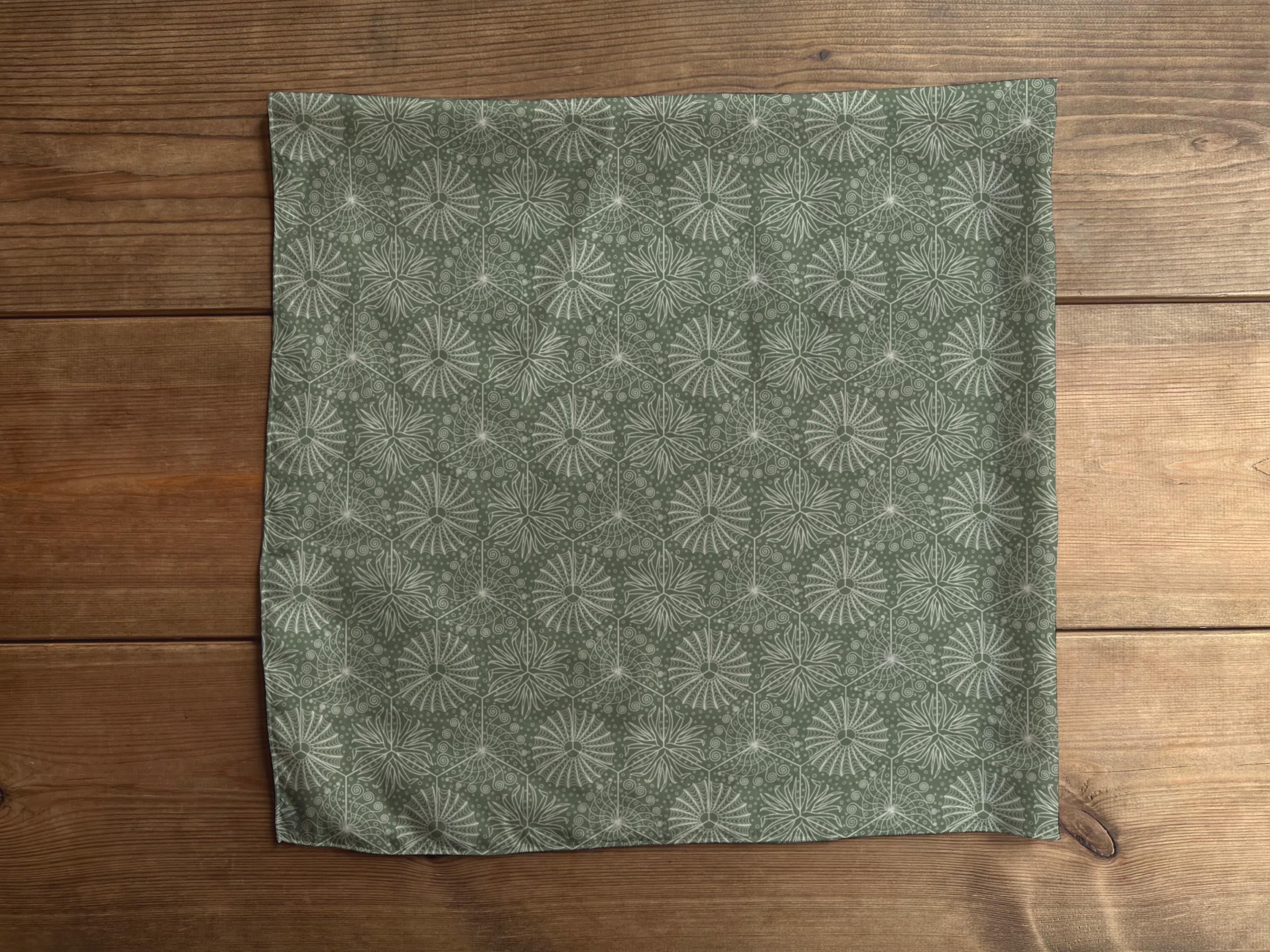 Green Silk Scarf: Gaudi Tile Pattern, Barcelona Inspired - Etsy