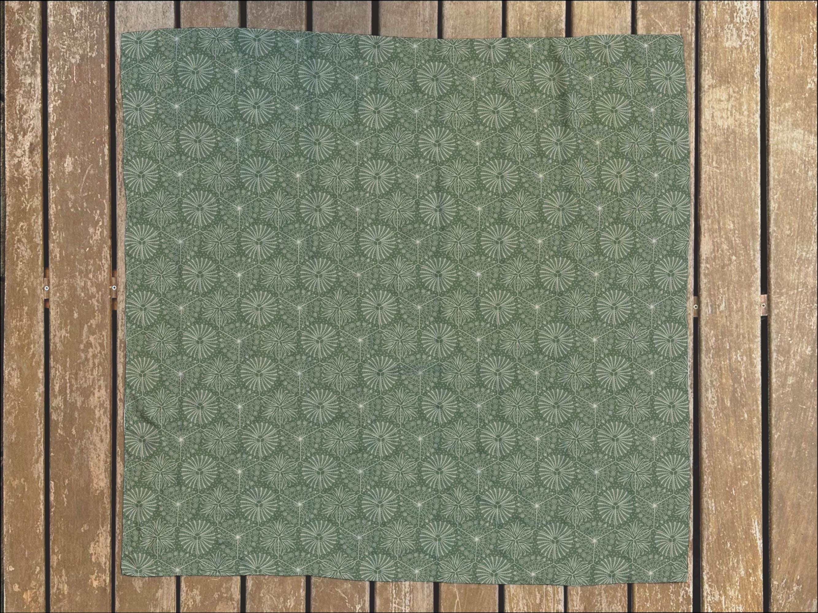 Green Silk Scarf: Gaudi Tile Pattern, Barcelona Inspired - Etsy