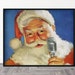 Vintage Singing Santa Claus Christmas Print, Holiday Decor, Karaoke ...