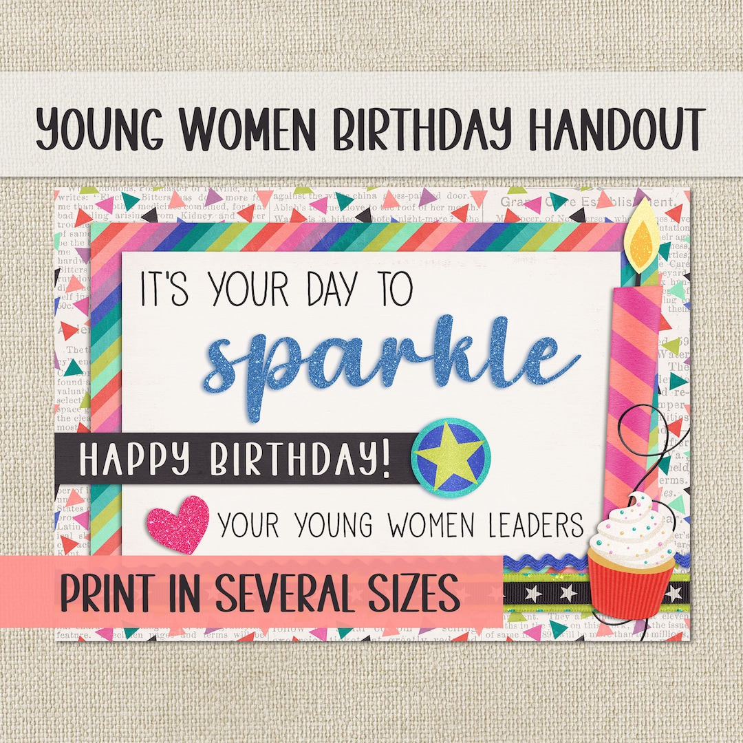 It's Your Day to Sparkle Young Women Birthday Handout LDS Birthday Gift ...
