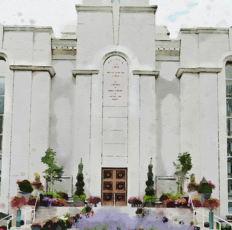 Bountiful LDS Temple Watercolor Painting Digital Print - LDS Temple Art ...