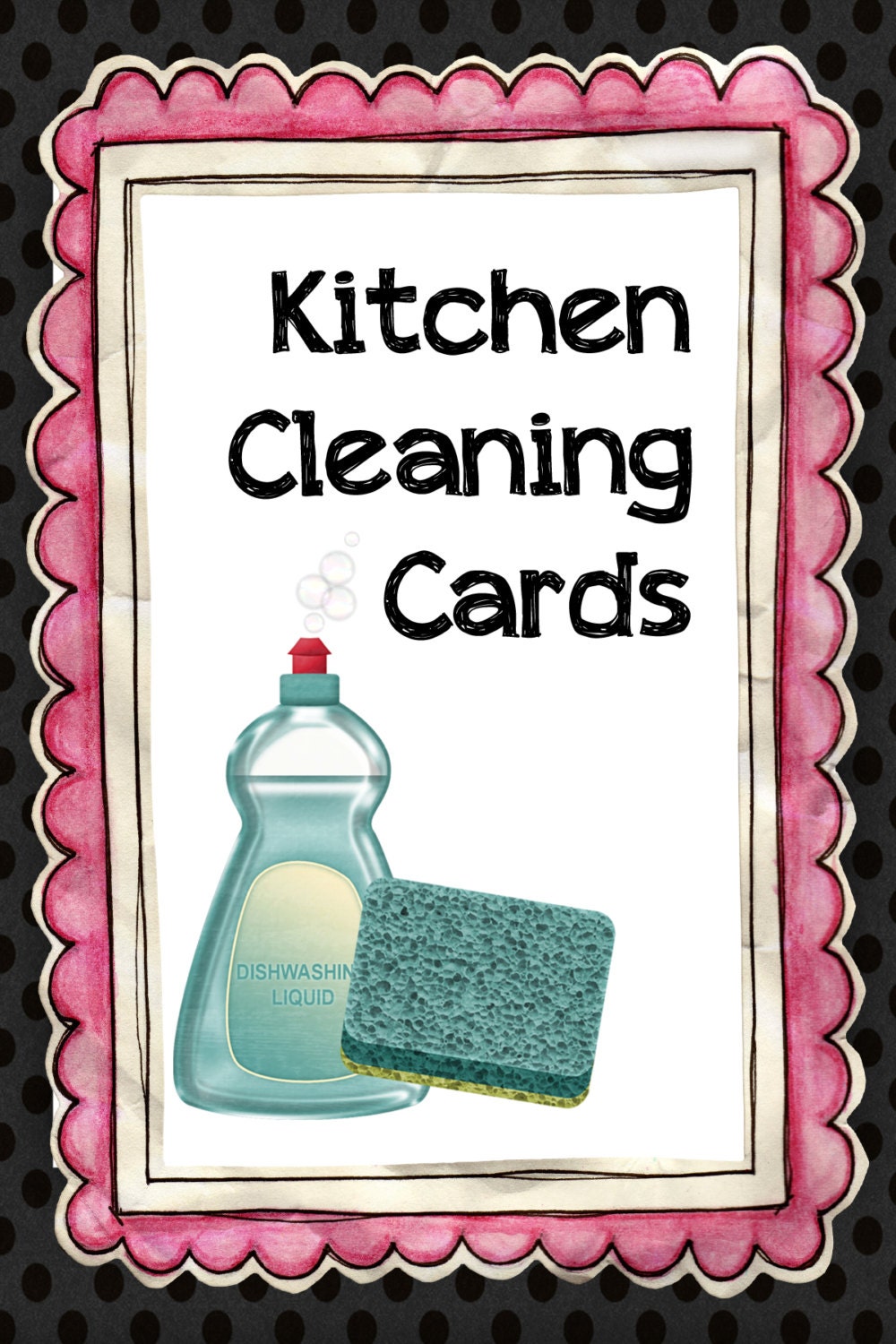 Kids Chore Chart Printable | Step by Step Kitchen Cleaning Cards for ...