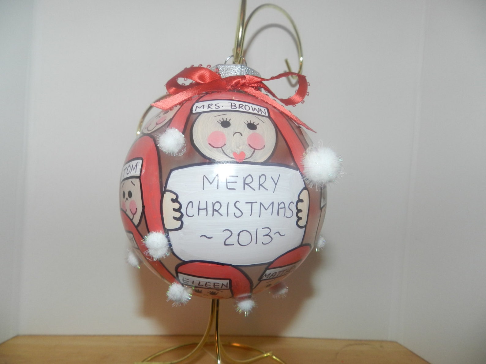 Teacher and Class Personalized Handpainted Christmas Ornament - Etsy