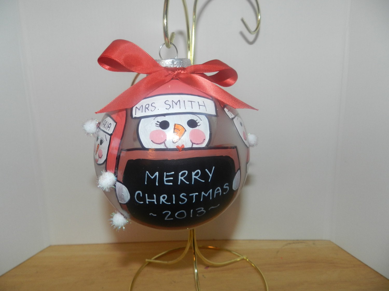 Teacher and Class Personalized Handpainted Christmas Ornament - Etsy